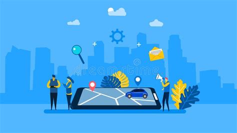 Gps System Location On The City Map Navigation In The Smartphone Stock Vector Illustration Of