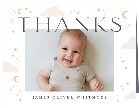 Stardust Hello Birth Announcement Thank You Cards By Basic Invite