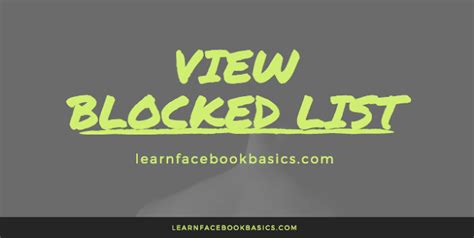 How To View Your Blocked List See Facebook Block List Facebook Security Artofit