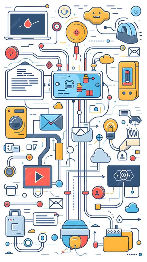 Automated Workflow Management In Double Exposure With Copy Space 3d Flat Icon Of Workflow And