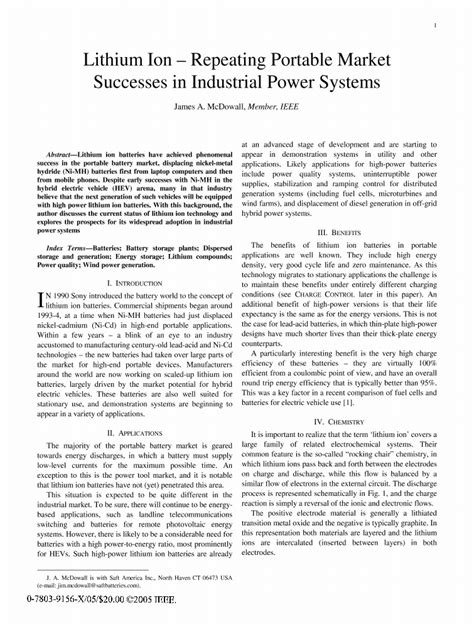 Lithium Ion Repeating Portable Market Successes In Industrial Power