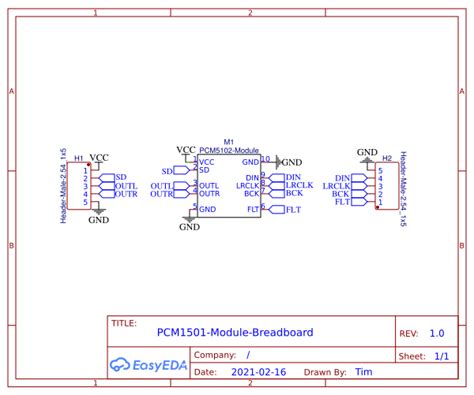 Pcm5102 Module Breadboard Oshwlab