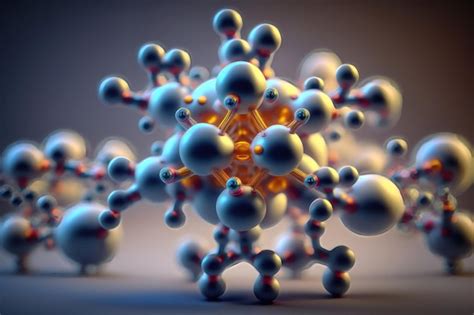 Premium Photo Abstract Molecules Design Molecular Structure With Spherical Particles Ai Generation