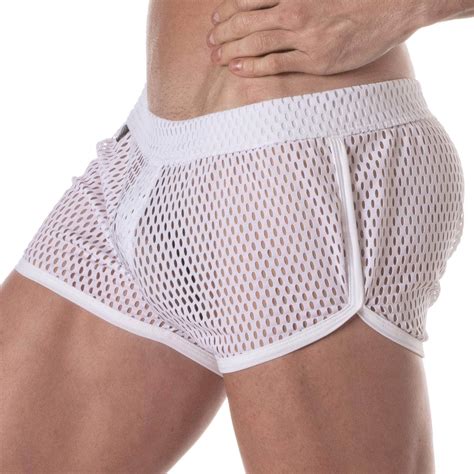 Tof Paris See Through Mesh Mini Shorts White Inderwear