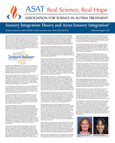 Sensory Integration Theory And Ayres Sensory Integration® Melmark