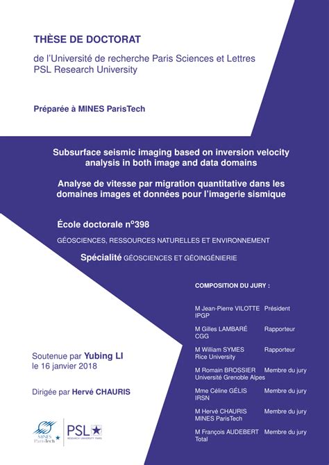 Pdf Subsurface Seismic Imaging Based On Inversion Velocity Analysis In Both Image And Data Domains