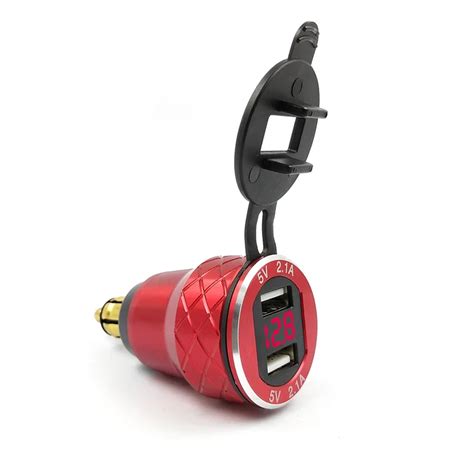 자동차 충전기에 대 한 12v24v 42a 듀얼 Usb 자동차 오토바이 충전기 소켓 어댑터 06 미터 케이블 브랜드의 새로운 콘센트 Led 전압계오토바이 전자부품