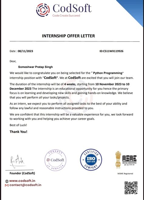 Someshwar Pratap Singh On Linkedin Python Internship Codsoft