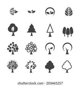 Tree Icon Set Stock Vector Royalty Free Shutterstock