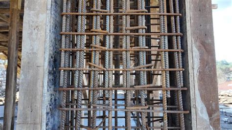 Rebar Grid For Pouring Concrete At A Building Site Stock Footage