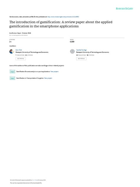 The Introduction Of Gamification A Review Paper Ab Pdf Motivation