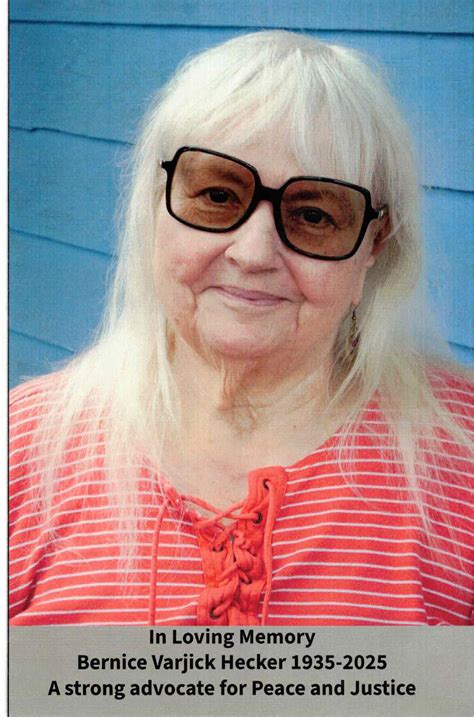 Alice Embree Remembrance Honoring The Lives Of Bernice Hecker And Jere Locke Austin Peace