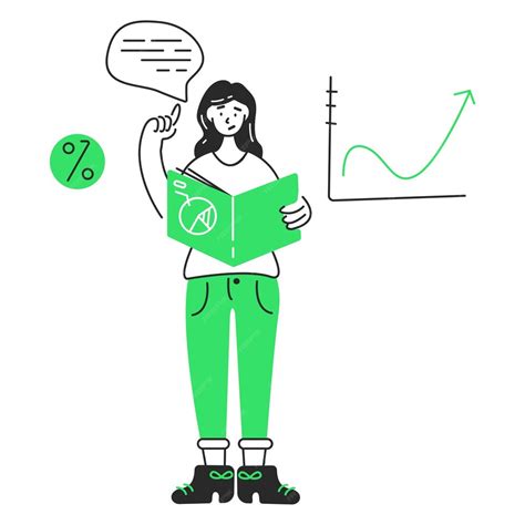 Premium Vector Woman Analyzes Business Growth