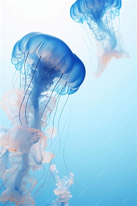 바다 에서 웅장 한 해파리 들 의 모습 Ai 생성 이미지