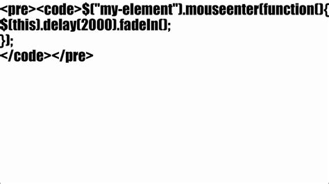 How Do I Make A Div Appear After A Couple Of Seconds After Mouseover With Jquery Youtube