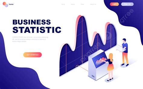 Modern Flat Design Isometric Concept Of Business Statistic Decorated People Character For