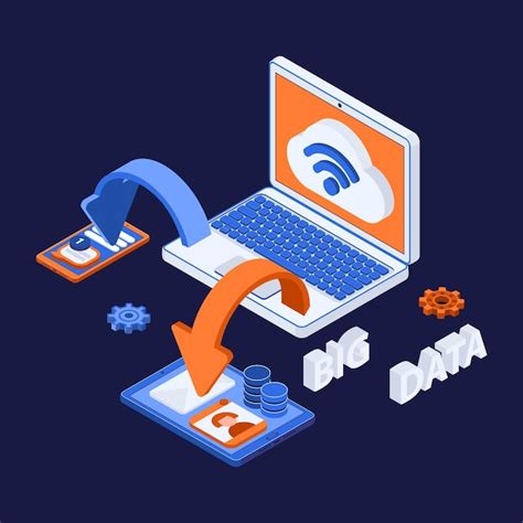 Free Vector Big Data Processing Isometric