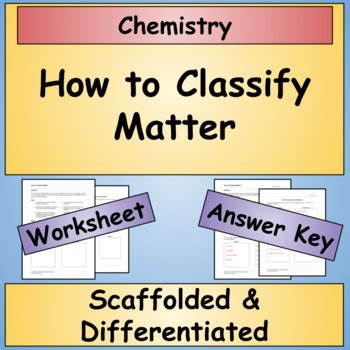How To Classify Matter Worksheet Element Compound Mixture Etc