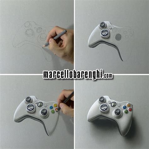 Marcello Barenghi Xbox Controller Drawing Phases D Drawings Pencil Drawings Pencil