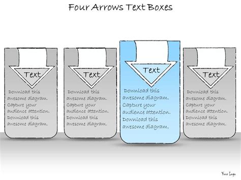 1113 Business Ppt Diagram Four Arrows Text Boxes Powerpoint Template Templates Powerpoint