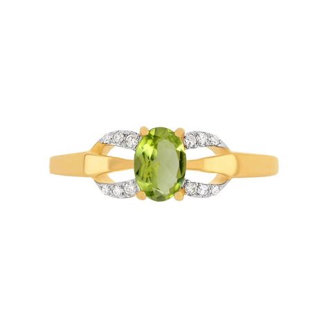 Gold Plated 925 Sterling Silver Natural Peridot Gemstone August