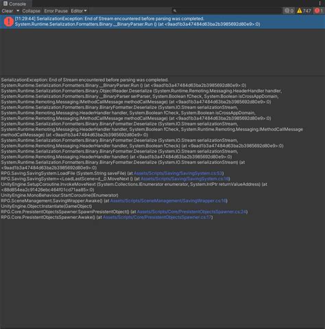 Serializationexception Ask Gamedevtv