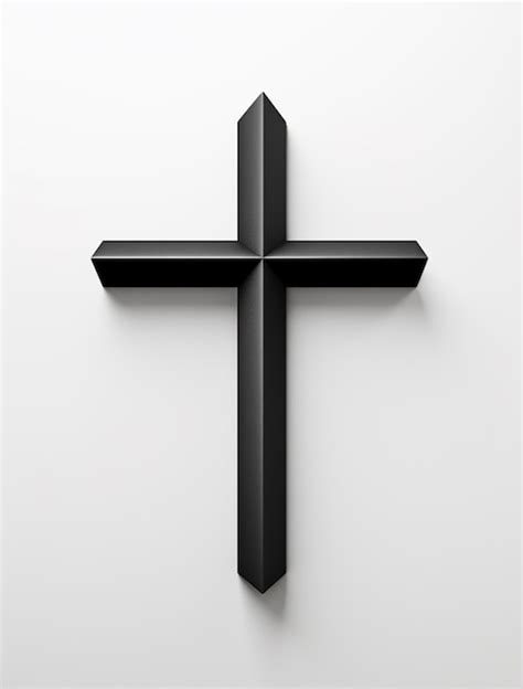 Free Black And White 3d Cross Clipart