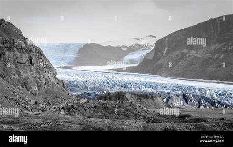 Vatnajoekull Glacier In Iceland Eternal Ice Fine Art Print In Black And