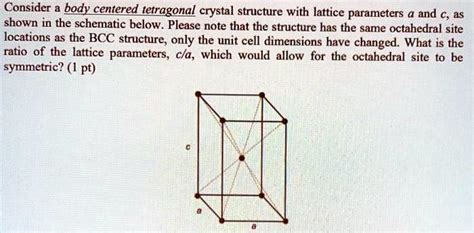 Consider A Body Centered Tetragonal Crystal Structure With Lattice