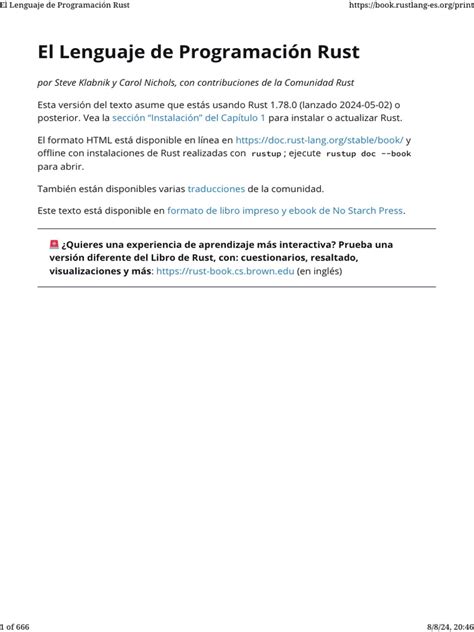 Rust Pdf Programación De Computadoras Compilador