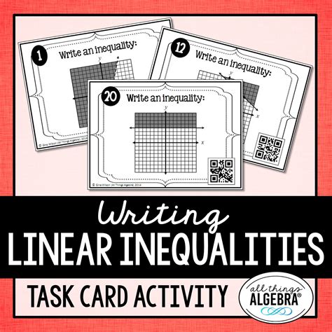 Writing Linear Inequalities Task Cards All Things Algebra®