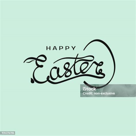 손으로 그려 비 행복 한 부활절 토끼 실루엣 E와 그 서식 파일을 벡터 일러스트 레이 션 디자인 제목 배너와 엽서에 대 한 계절에 대한 스톡 벡터 아트 및 기타 이미지