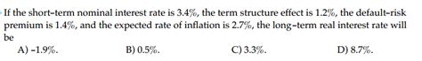 Solved If The Short Term Nominal Interest Rate Is 34 The