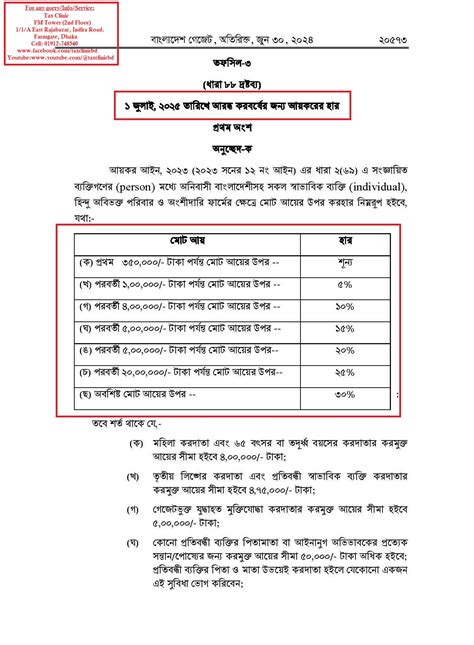Tax 📌 ট্যাক্স রেট সম্পর্কিত একটি জরুরি বার্তা সকলের অবগতির জন্য জানানো যাচ্ছে যে আগামী ১লা