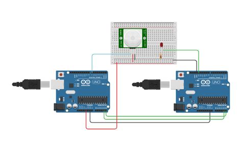 Circuit Design Latihan 4 Bagian 2 Komunikasi I2c Dengan Led Dan Pir