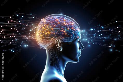 Brain Tapestry Of Polychromatic Neurons Artistic Conceptual Visual