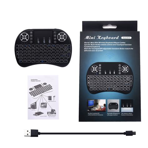 wireless mini keyboard mouse touchpad 2 4g free drive with backlight
