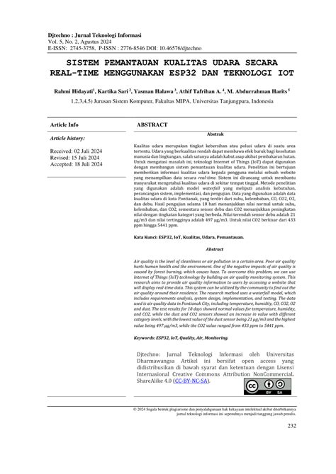 Pdf Sistem Pemantauan Kualitas Udara Secara Real Time Menggunakan Esp32 Dan Teknologi Iot