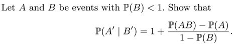 Solved Let A And B Be Events With P B