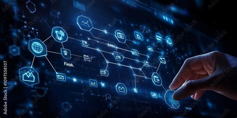 Futuristic Digital Interface Project Management Flowchart With Workflow Futuristic Digital Interface Project Management Flowchart With Workflow