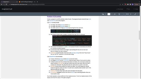 Solved Create A Program To Shuffle And Deal A Deck Of Cards