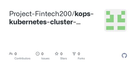 Github Project Fintech200kops Kubernetes Cluster Setup Aws