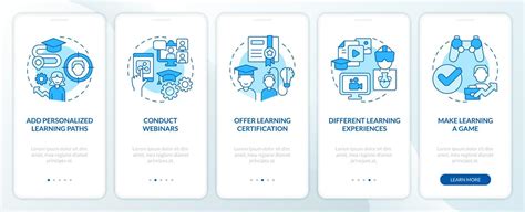 Building Online Training Programs Blue Onboarding Mobile App Screen