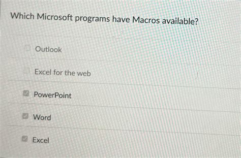 Which Microsoft Programs Have Macros