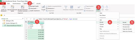 power query datumsfunktionen monat excelhero