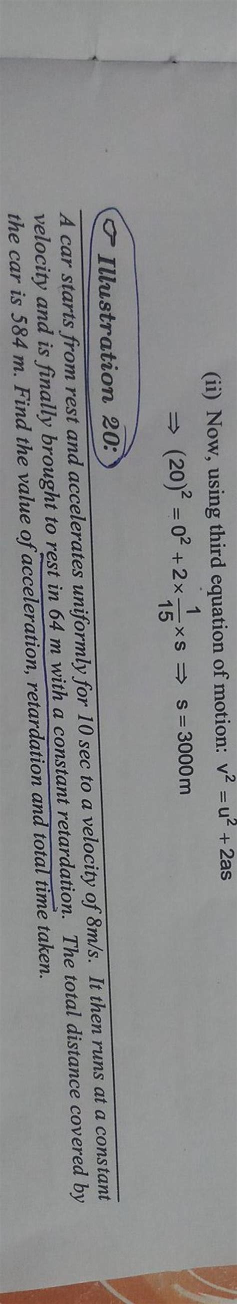 Ii Now Using Third Equation Of Motion V2 U2 2as⇒ 20 2 02 2×151 ×s⇒s