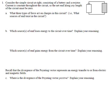 Solved Consider The Simple Circuit At Right Consisting Of Chegg