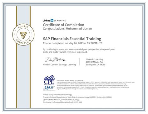 Certificate Of Completion Muhammad Usman