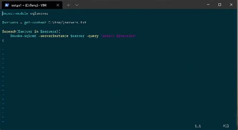 Running Powershell Code In Vim Dba From The Cold