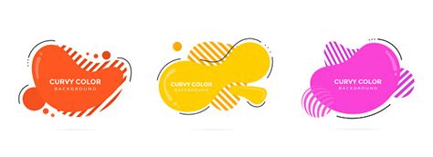 3 현대 액체 추상 요소 모양 곡선 스타일 디자인 유체 벡터 다채로운 일러스트 세트 프리젠 테이션 전단지 흰색 배경에 격리 브로셔배너 간단한 모양 템플릿 0명에 대한 스톡